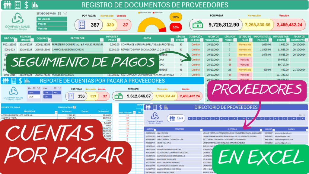 CONTROL DE CUENTAS POR PAGAR EN EXCEL – LUDUS – EXCEL POWER
